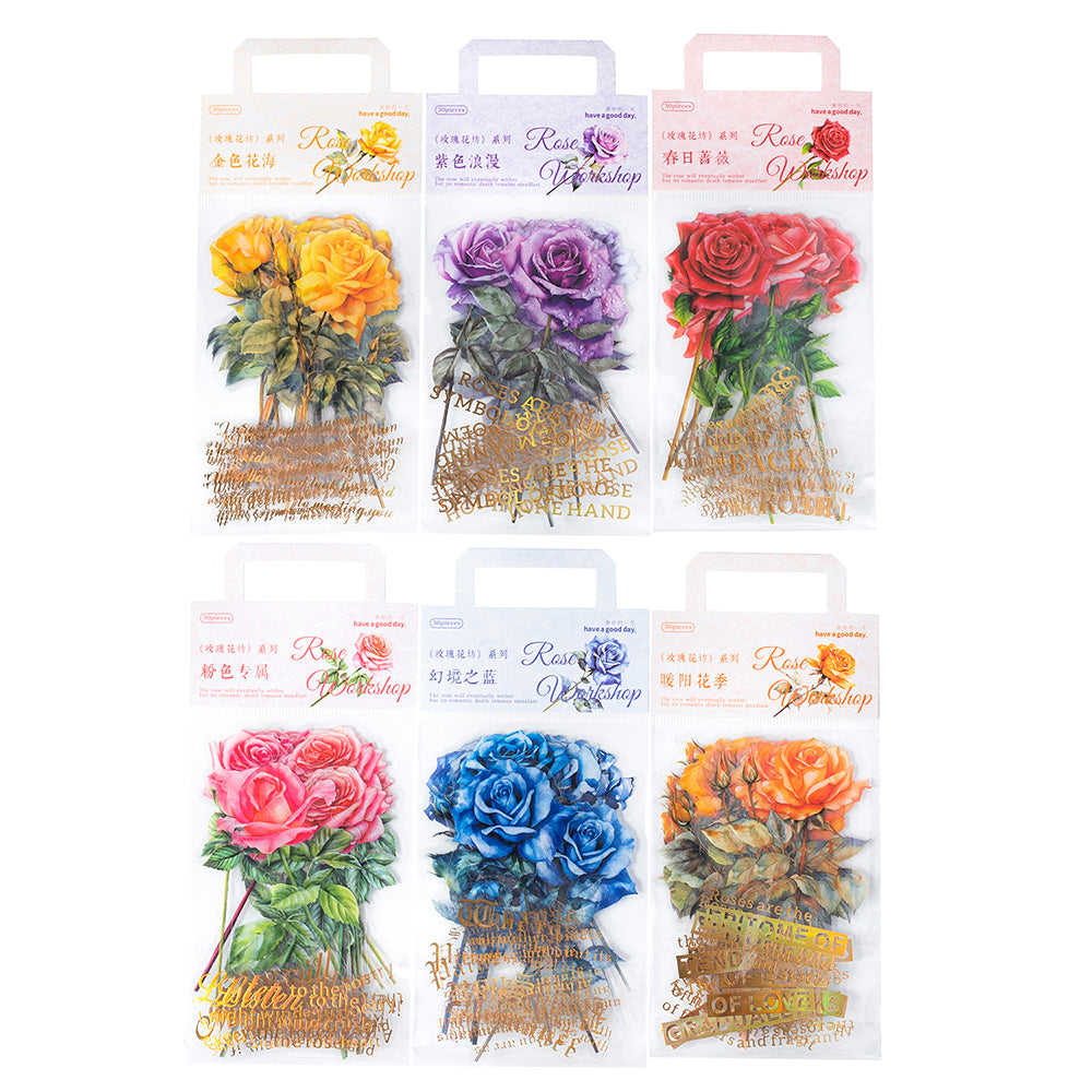 Rose and Phrase Sticker for Scrapbooking and Art Journal – ViVi Stationery