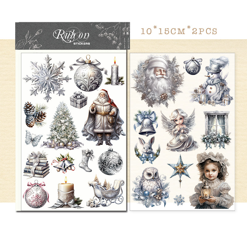 Silver Christmas Rub-on Sticker – ViVi Stationery