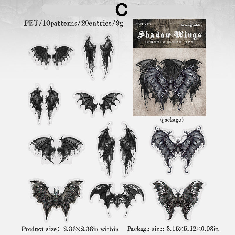 Small Shadow Wings Sticker – ViVi Stationery