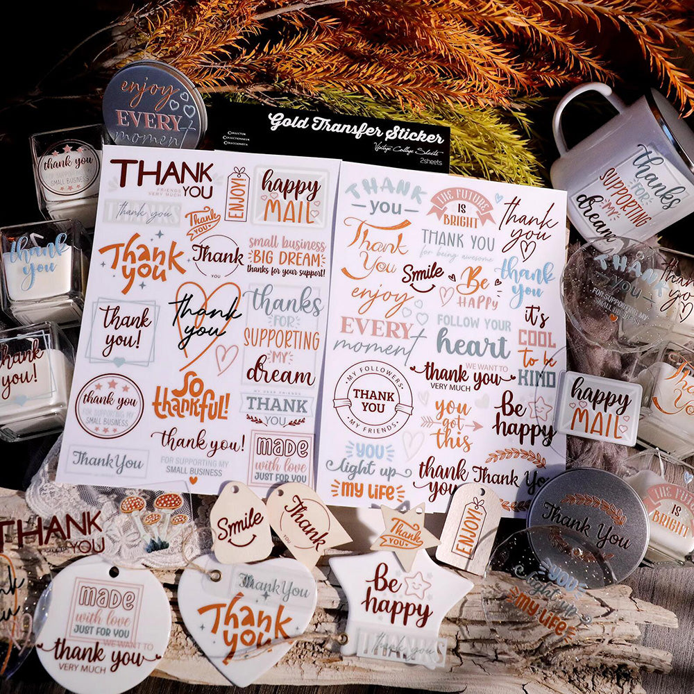 UV DTF Thank You Transfer Stickers – ViVi Stationery