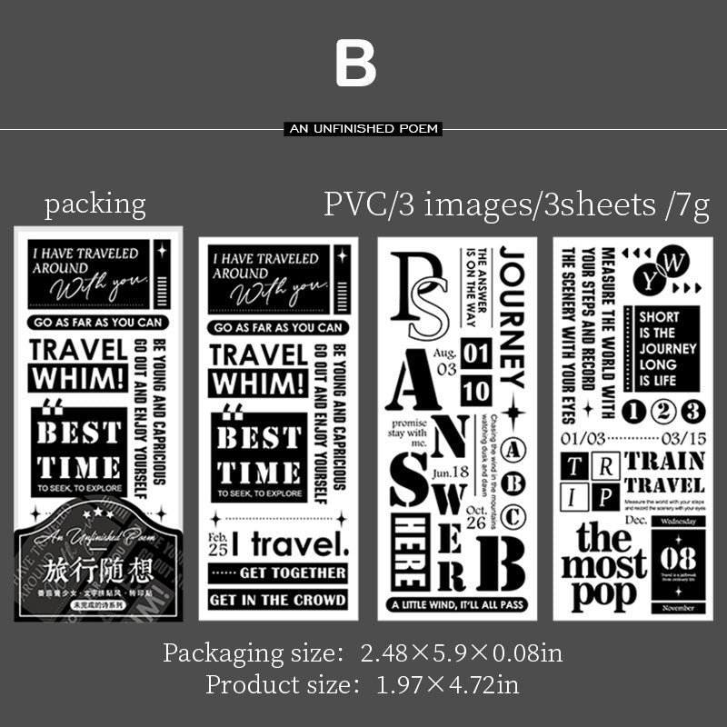 Unfinished Poem Alphabet Rub-on Sticker – ViVi Stationery