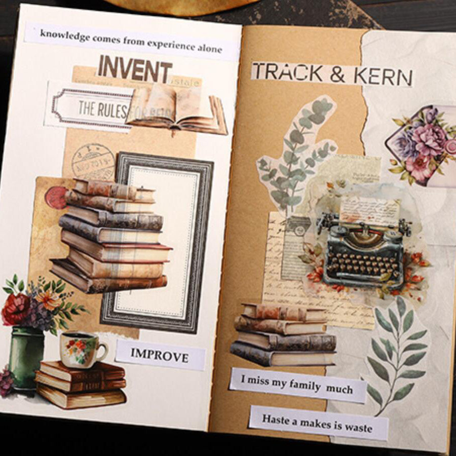 Vintage Book and Letter Sticker – ViVi Stationery