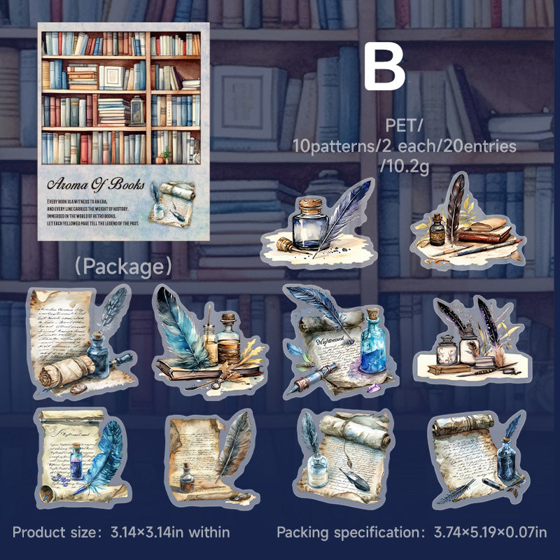 Vintage Book and Letter Sticker – ViVi Stationery