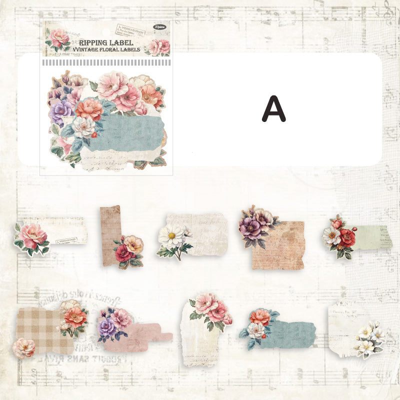 Vintage Flower Label Sticker – ViVi Stationery
