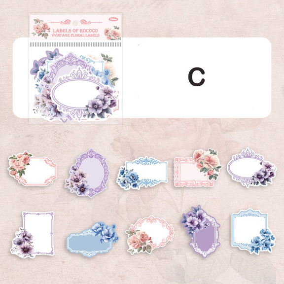 Vintage Flower Label Sticker – ViVi Stationery