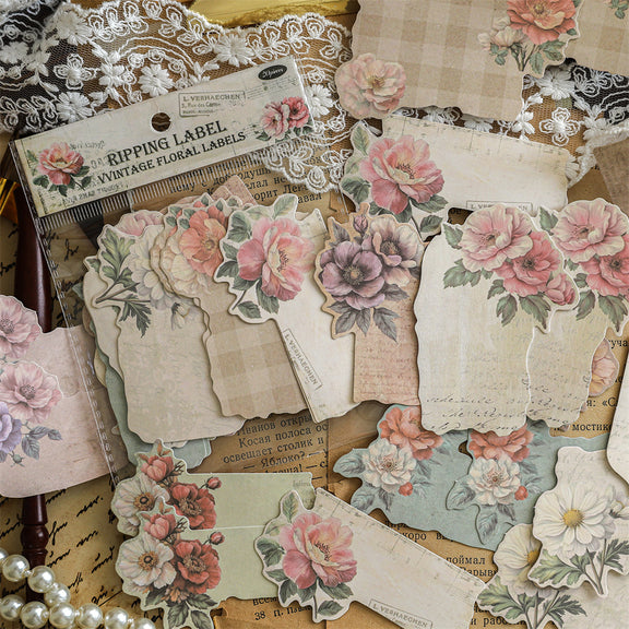 Vintage Flower Label Sticker – ViVi Stationery