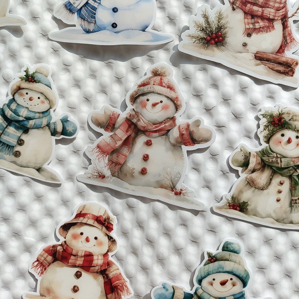 Vintage Snowman Stickers – ViVi Stationery