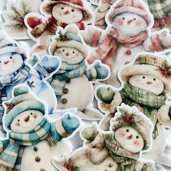 Vintage Snowman Stickers – ViVi Stationery