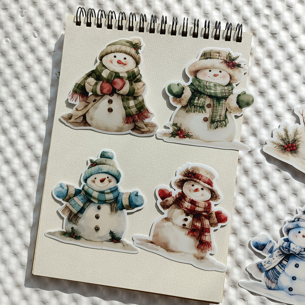 Vintage Snowman Stickers – ViVi Stationery