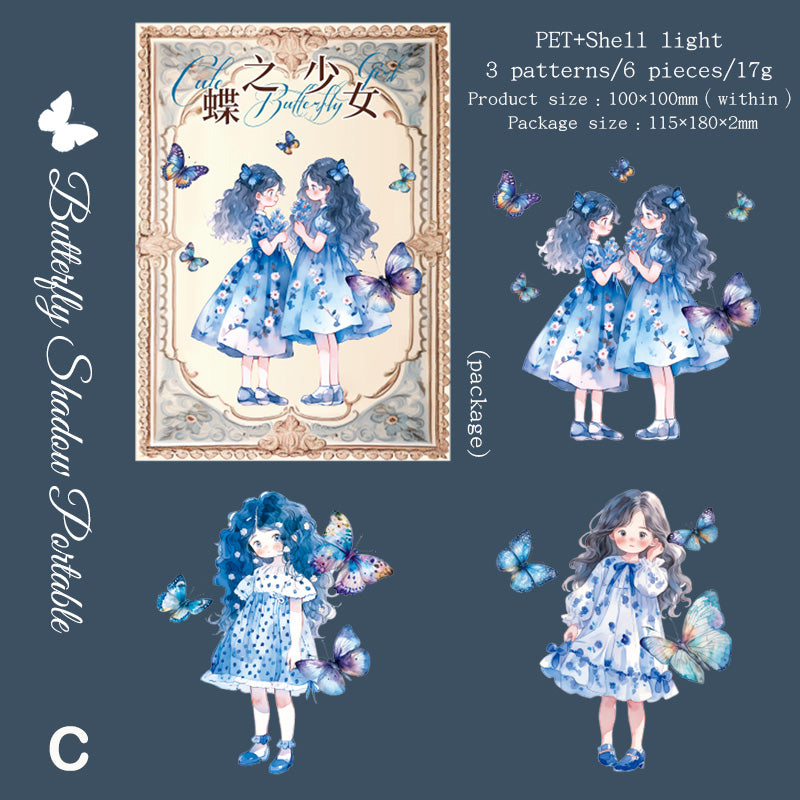 Butterfly Girl Sticker for Scrapbooking and Art Journal – ViVi Stationery
