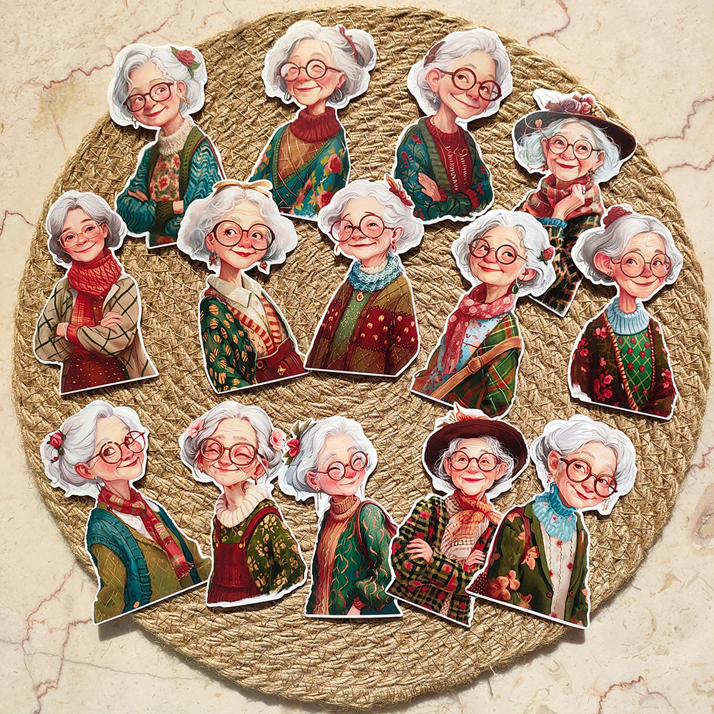 Cute Granny Sticker for Scrapbooking and Art Journal – ViVi Stationery
