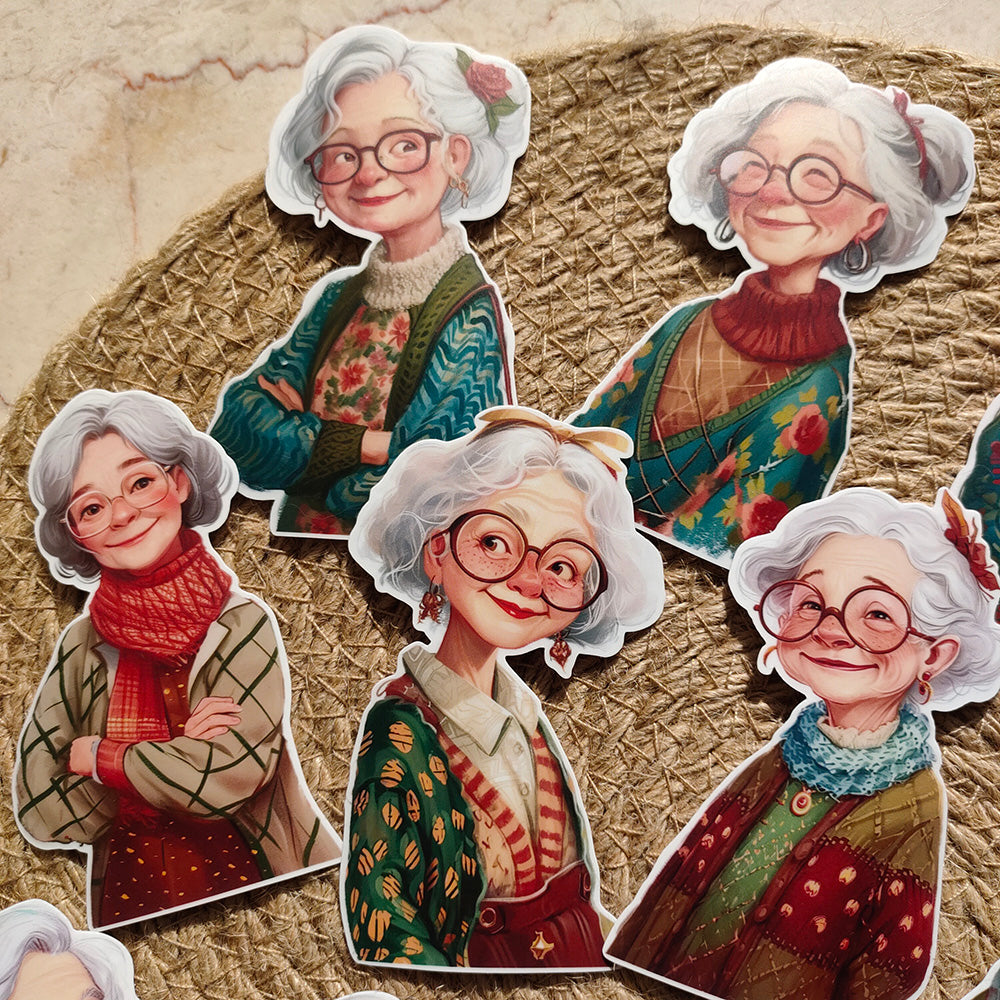 Cute Granny Sticker for Scrapbooking and Art Journal – ViVi Stationery