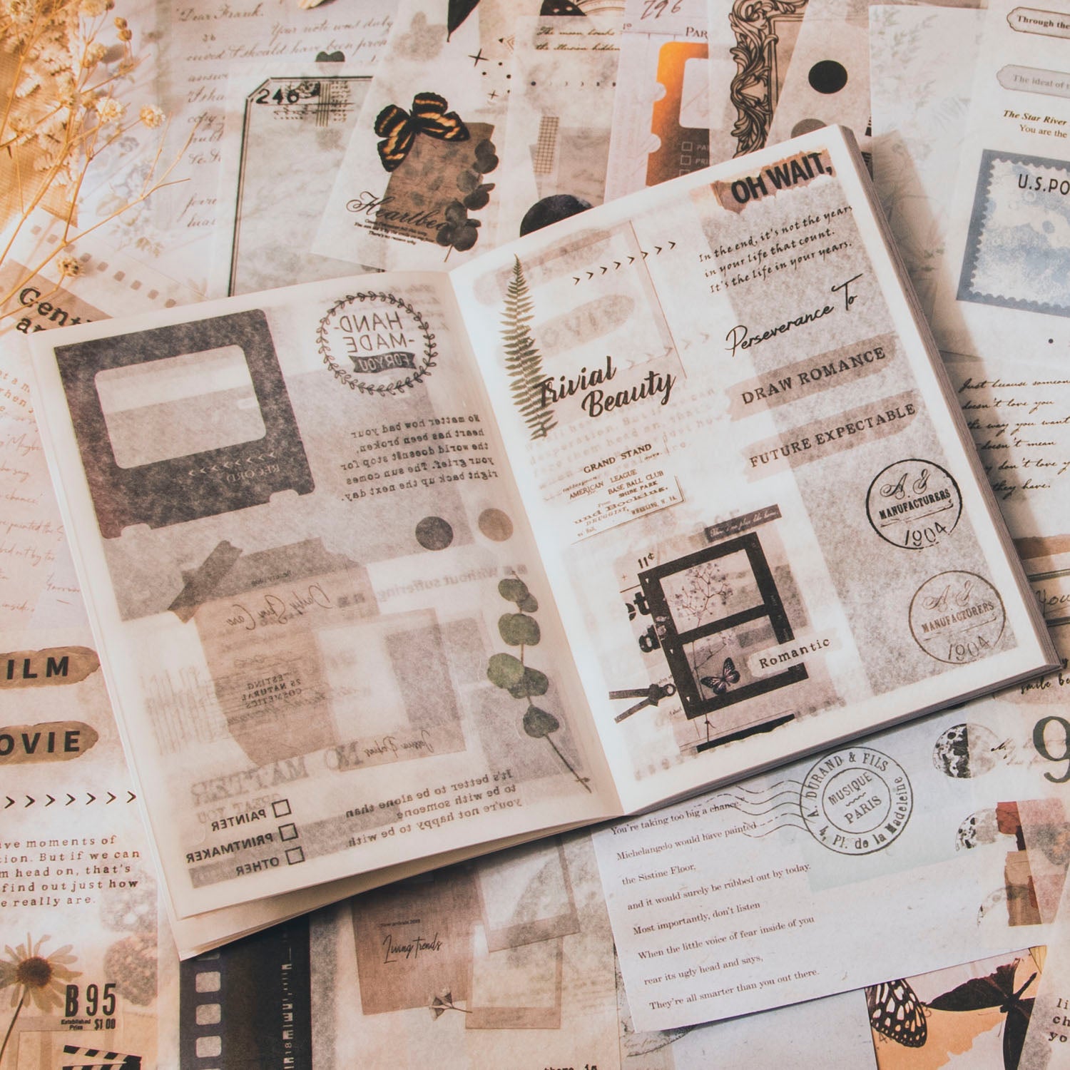 Washi Sticker Book 40 Sheets for Scrapbooking and Journaling – ViVi ...