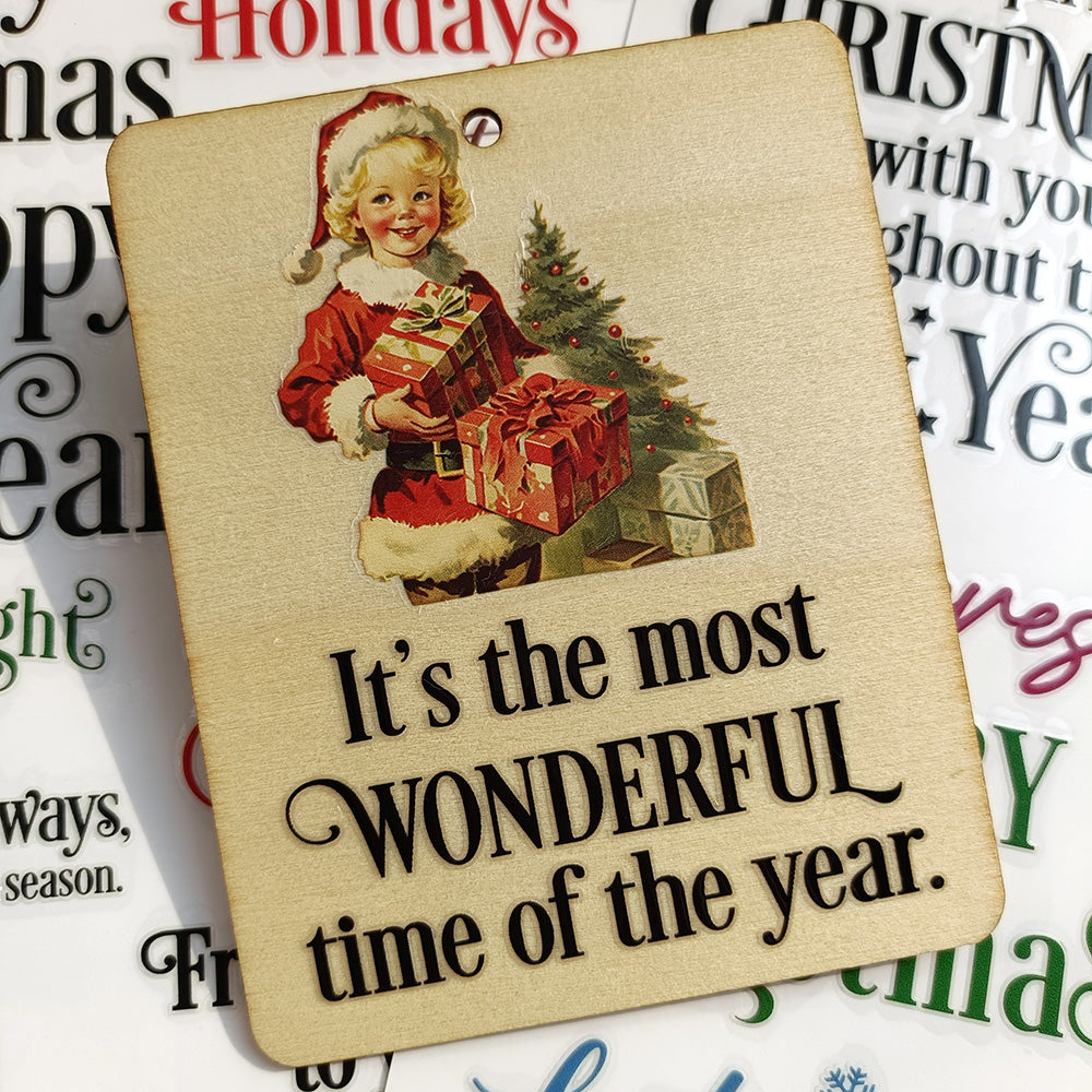 Waterproof Christmas Wishes Transfer Sticker 4 Sheets – ViVi Stationery