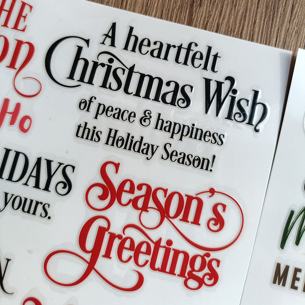 Waterproof Christmas Wishes Transfer Sticker 4 Sheets – ViVi Stationery
