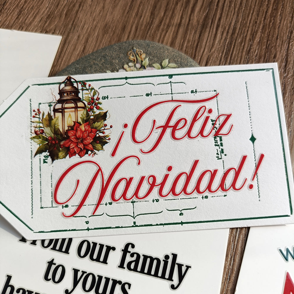 Waterproof Christmas Wishes Transfer Sticker 4 Sheets – ViVi Stationery