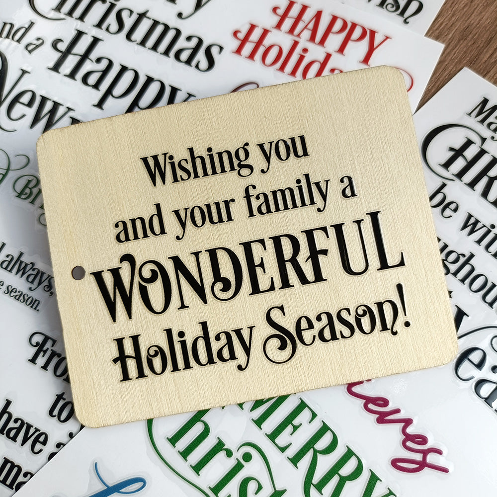 Waterproof Christmas Wishes Transfer Sticker 4 Sheets – ViVi Stationery