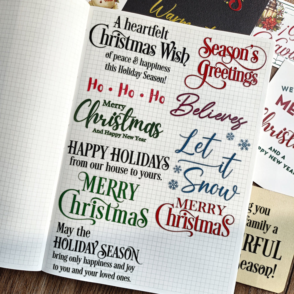 Waterproof Christmas Wishes Transfer Sticker 4 Sheets – ViVi Stationery