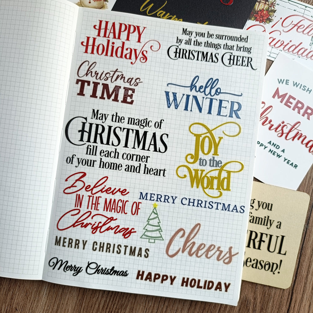 Waterproof Christmas Wishes Transfer Sticker 4 Sheets – ViVi Stationery