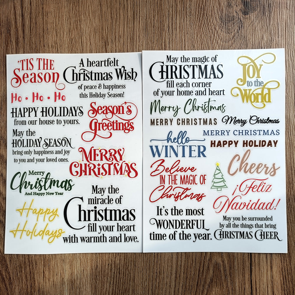 Waterproof Christmas Wishes Transfer Sticker 4 Sheets – ViVi Stationery