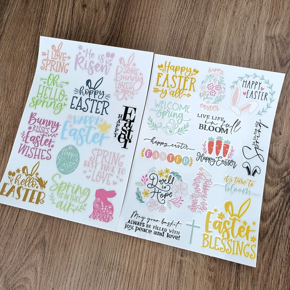 Waterproof Easter Word Transfer Sticker 2 Sheets – ViVi Stationery