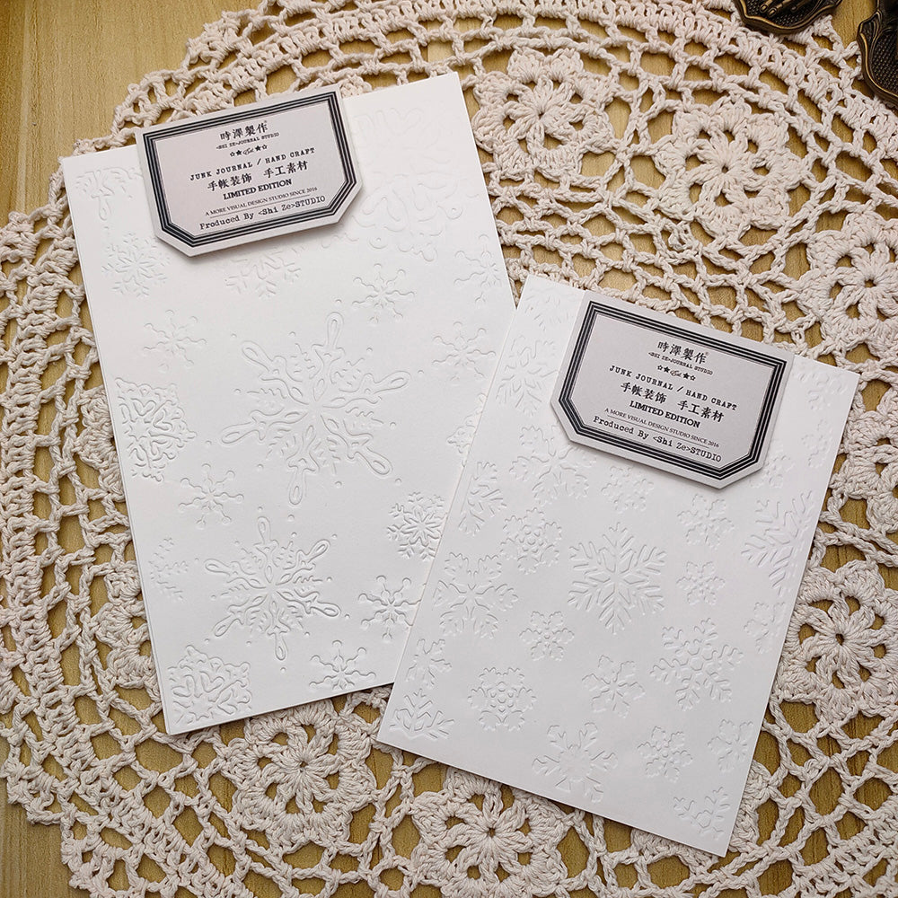 White Snowflake Embossed Paper for Card Making – ViVi Stationery