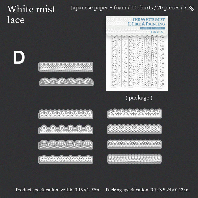 White Mist Washi Sticker – ViVi Stationery