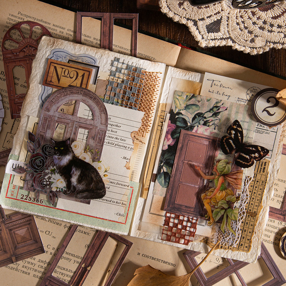 Retro Hollow Window and Door Paper for Scrapbooking and Junk Journal ...