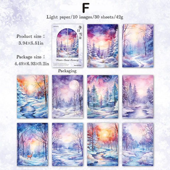 Winter Snow Scrapbook Paper – ViVi Stationery