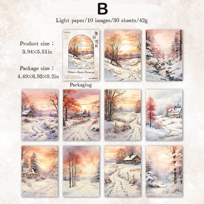 Winter Snow Scrapbook Paper – ViVi Stationery
