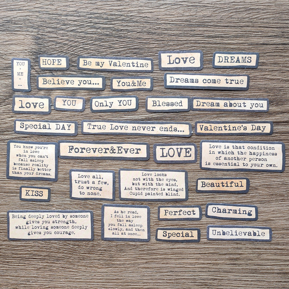 Love Phrase Stickers Quote Sticker For Junk Journal and Scrapbooking ...