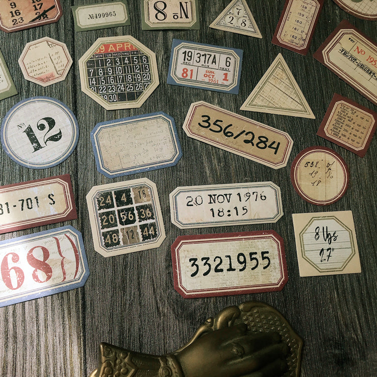 Vintage Number Label Stickers for Scrapbooking and Junk Journal – ViVi ...