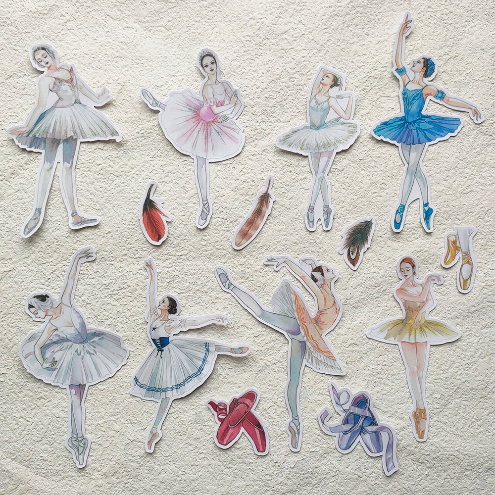 Ballet Dancer Women Stickers 14PCS for Scrapbook and Art Journal – ViVi ...