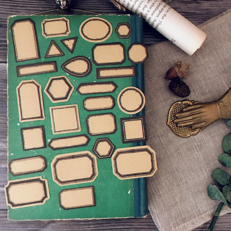 ZX Vintage Black Frame Stickers 27PCS for Scrapbook and Journaling ...