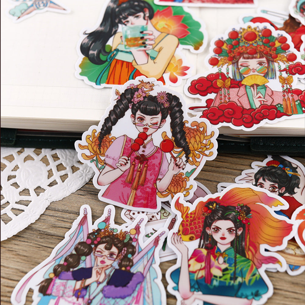 Aesthetic Peking Opera Girl Stickers for Scrapbooking and Art Journal ...