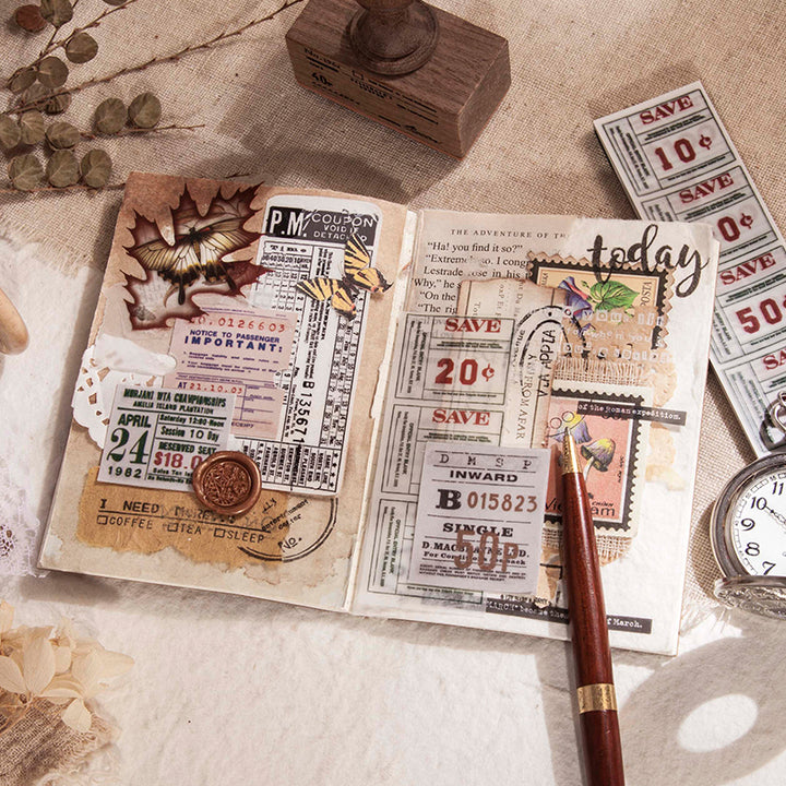 Vintage Fading Ticket Office Decorative Vellum Papers for Scrapbook ...