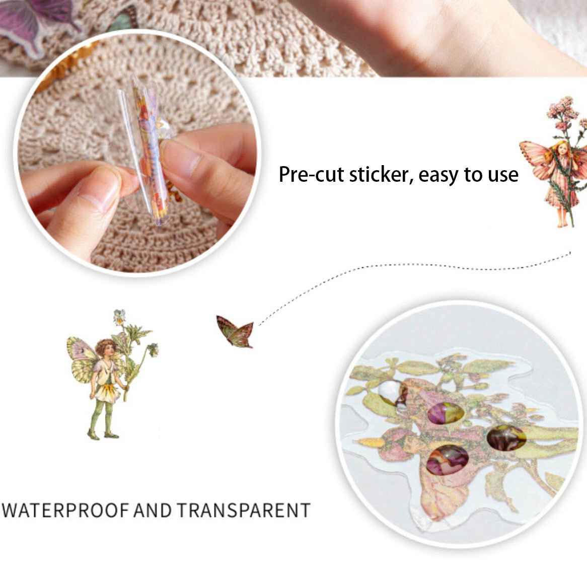 Elf Butterfly Flower Stickers 120PCS for Scrapbook and Junk Journal ...