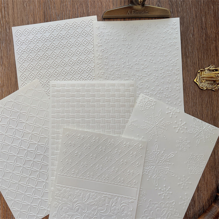 White Embossed Paper for Junk Journal and Scrapbooking – ViVi Stationery
