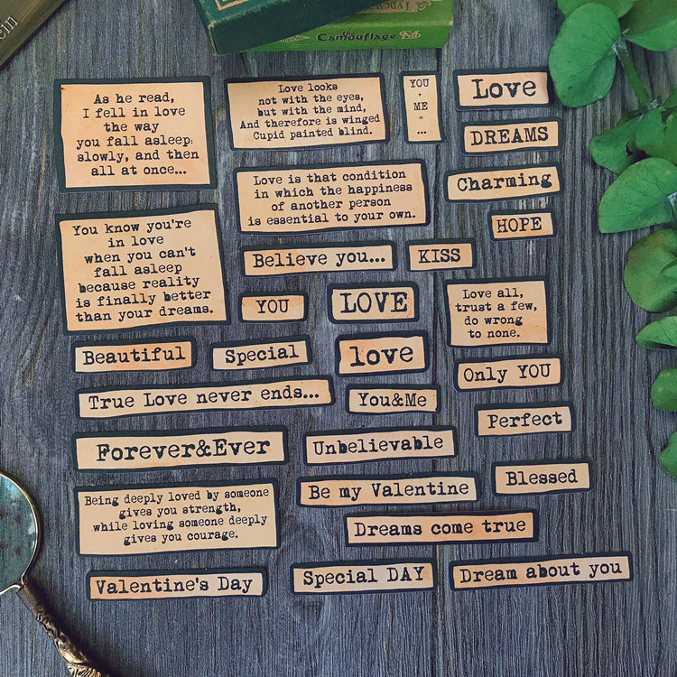 Love Phrase Stickers Quote Sticker For Junk Journal and Scrapbooking ...