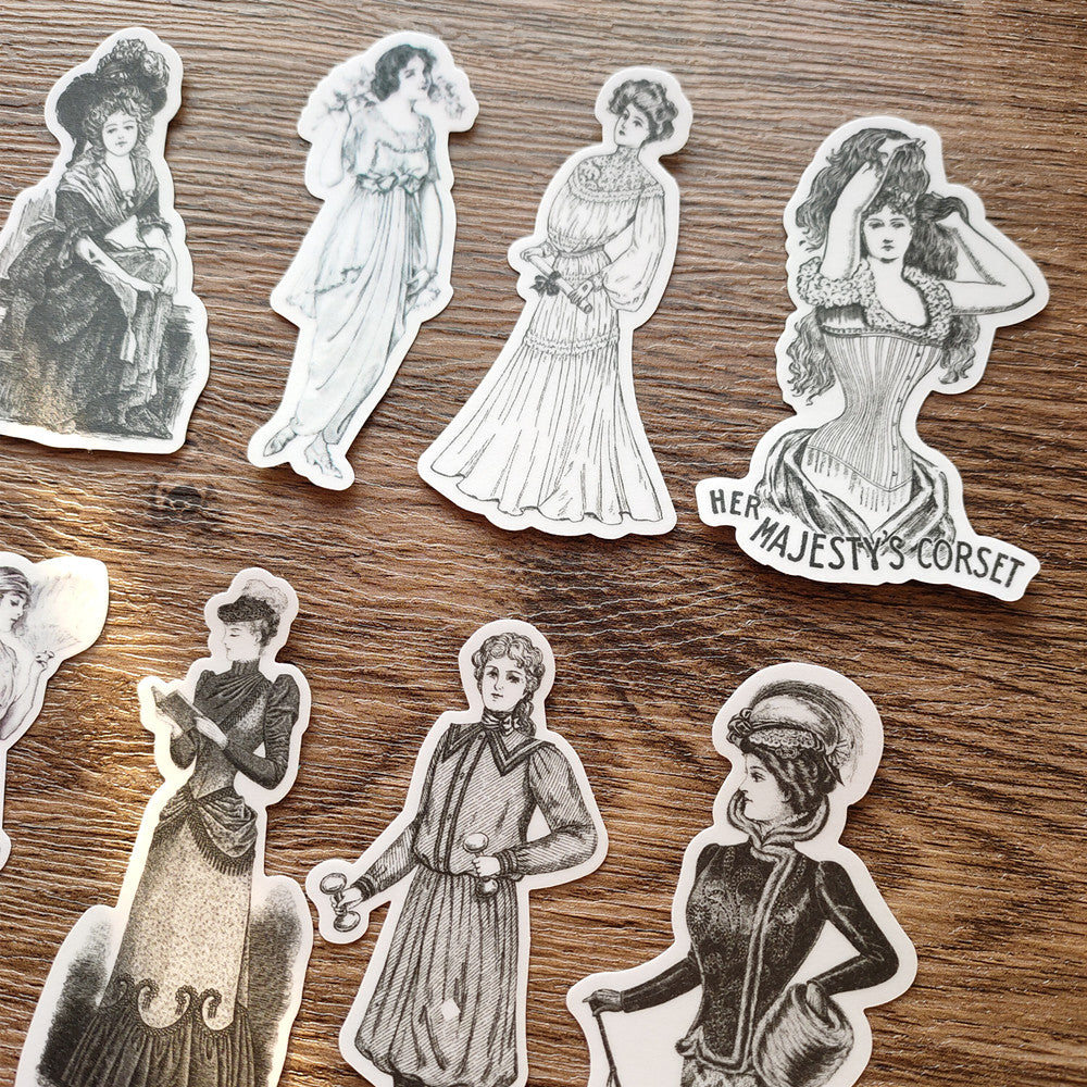Vintage European Lady Stickers for Junk Journal and Scrapbooking – ViVi ...
