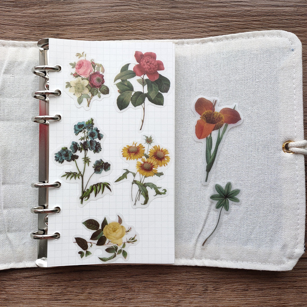 Translucent Vintage Large Flower Stickers for Scrapbooking and Journal ...