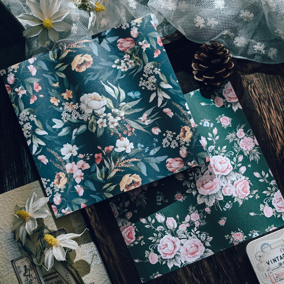 JU Vintage Flower Scrapbook Paper Pad – ViVi Stationery