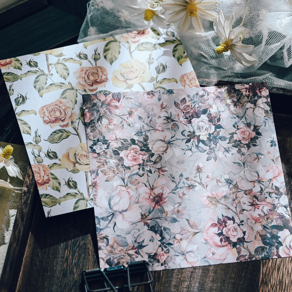 JU Vintage Flower Scrapbook Paper Pad – ViVi Stationery