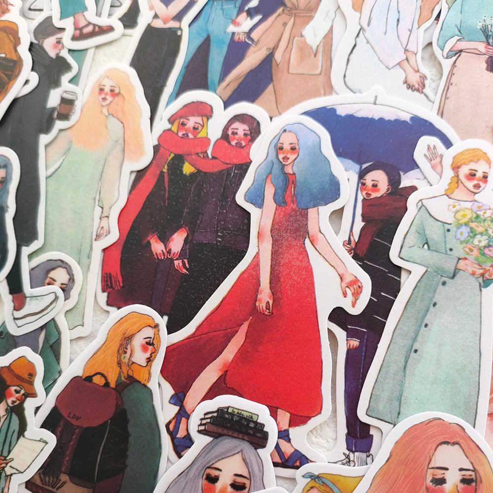 ZX Girl Stickers 75PCS for Scrapbook and Art Journal Paper Crafts ...