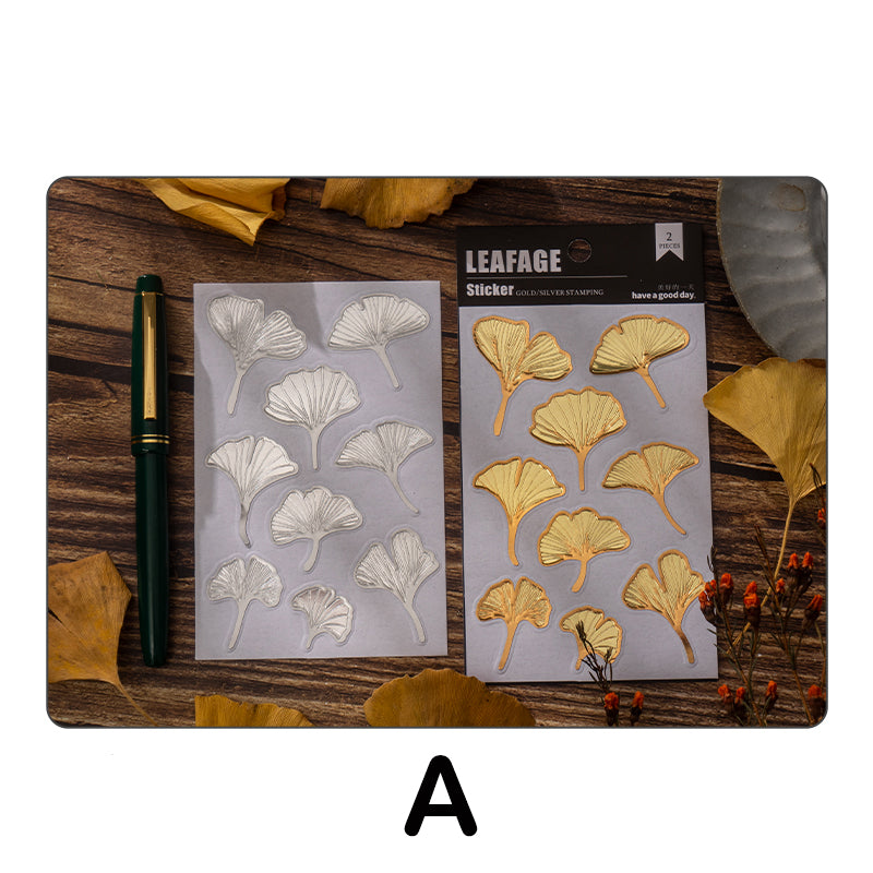 Gold and Silver Foil Leaf Stickers for Scrapbooking and Art Journal ...