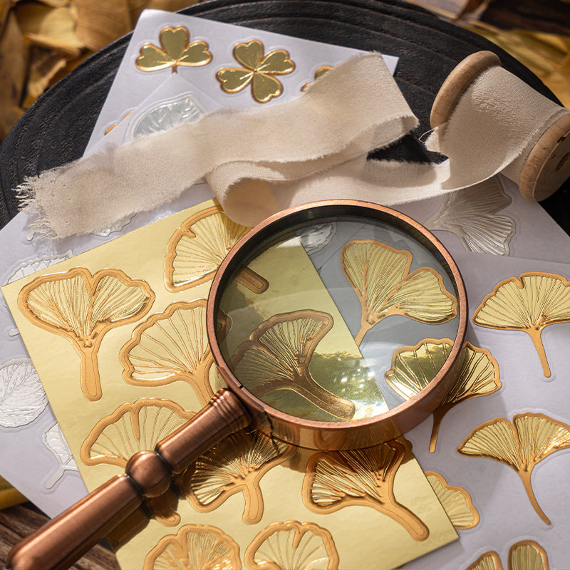 Gold and Silver Foil Leaf Stickers for Scrapbooking and Art Journal ...