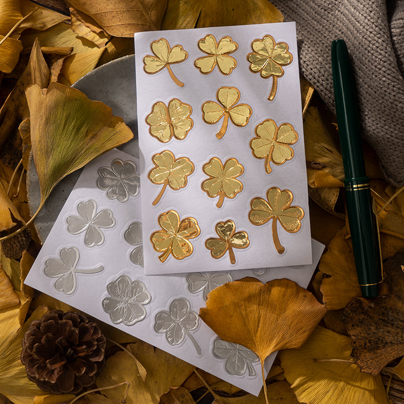 Gold and Silver Foil Leaf Stickers for Scrapbooking and Art Journal ...