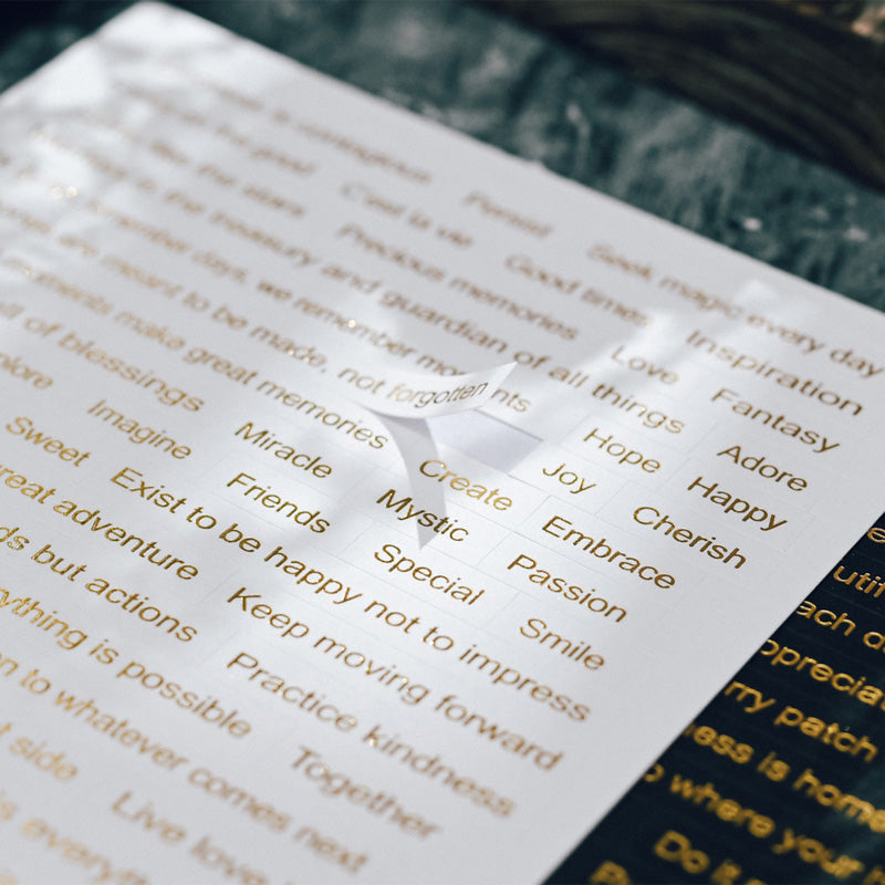 Vintage Gold Foil Words Phrase Stickers for Junk Journal and ...