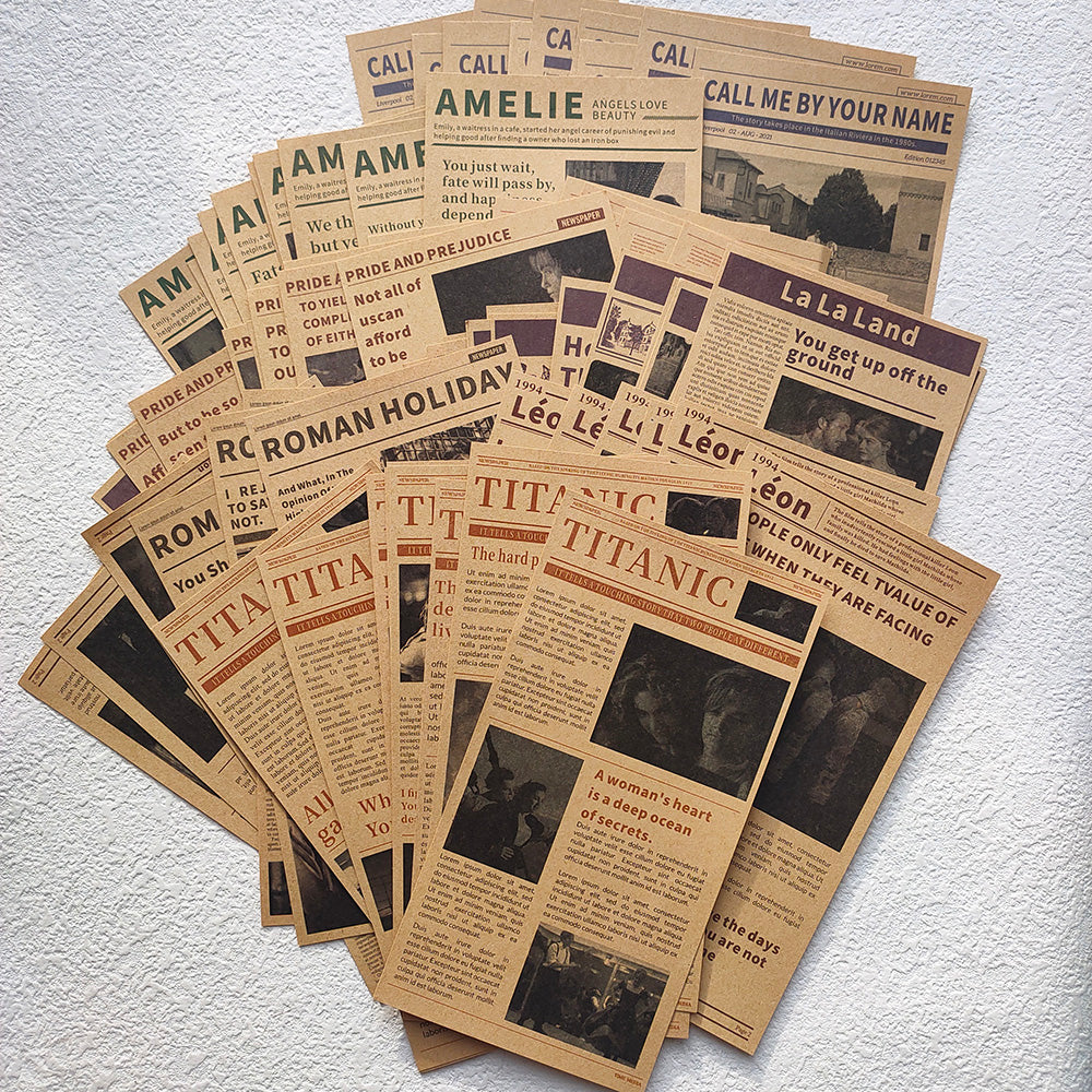 Vintage Movie Theme Kraft Scrapbook Paper for Collage Journal & Paper ...