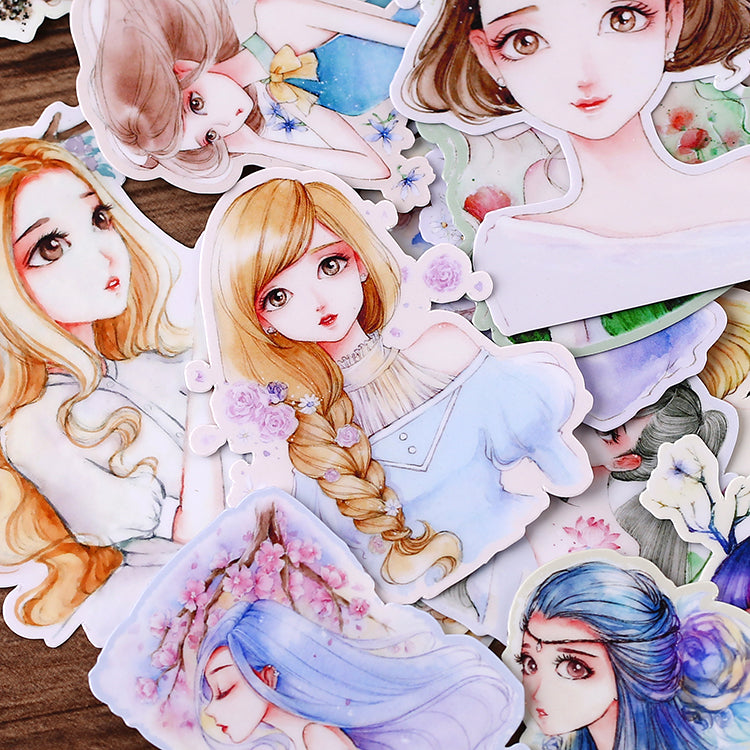 MING Aesthetic Girl Stickers 14PCS for Scrapbook and Art Journal – ViVi ...